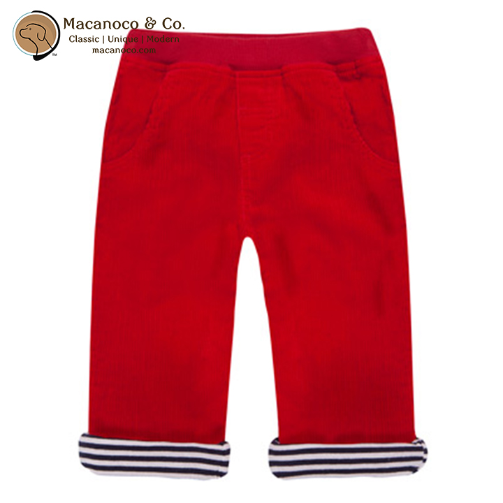 Cord Pull-Ups Pants Red - Macanoco and Co.
