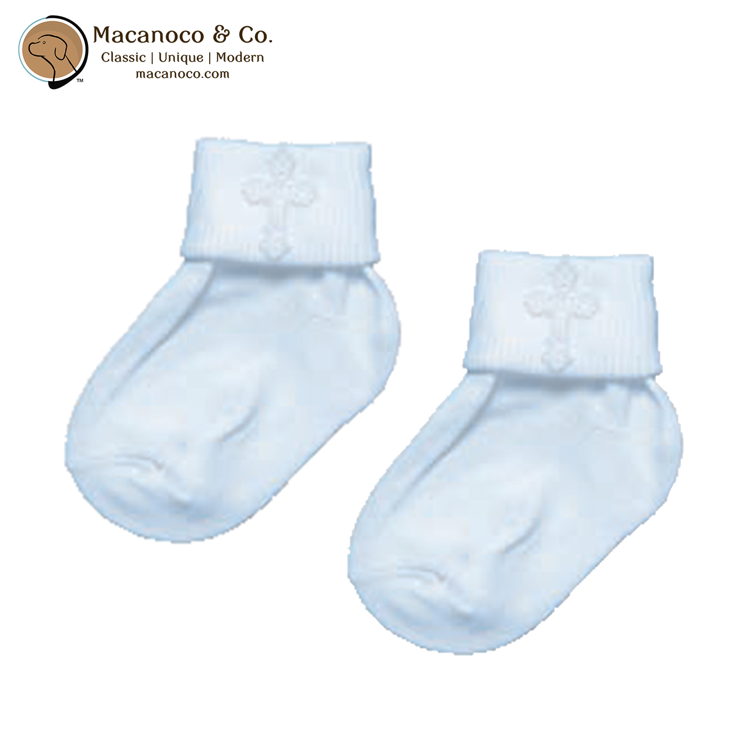Piccolo Hosiery Anklet Cross Sock - White - Macanoco and Co.