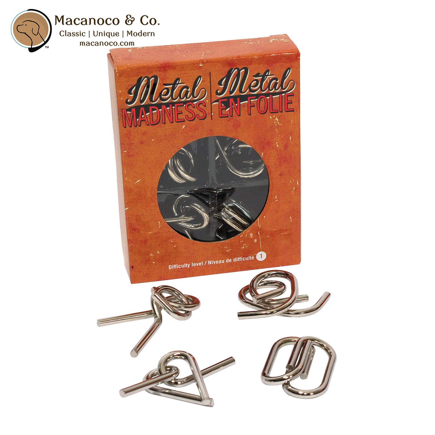 Recent Toys Metal Madness 4x4 - Level 1 Brain Teaser Puzzle - Macanoco ...