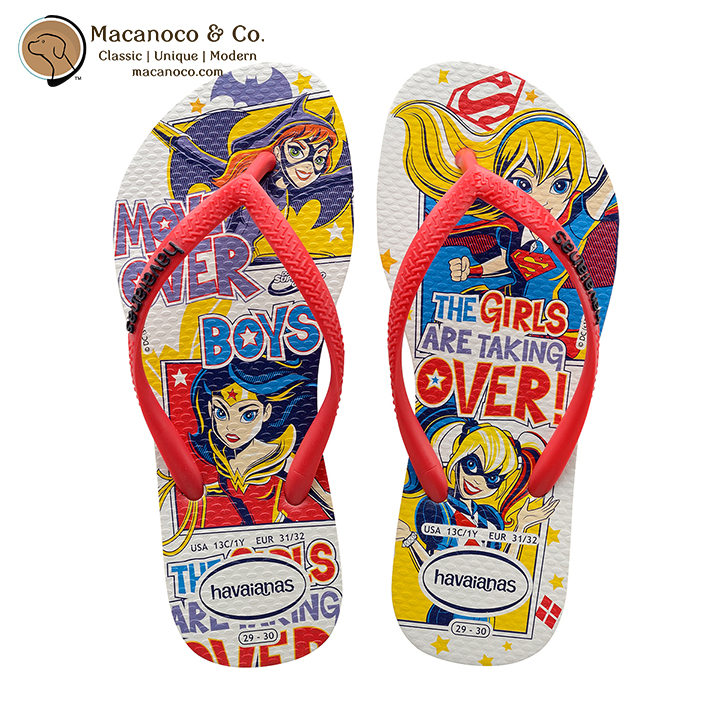 Havaianas Kids DC Super Heroes Girls Sandal Flip Flop - White ...