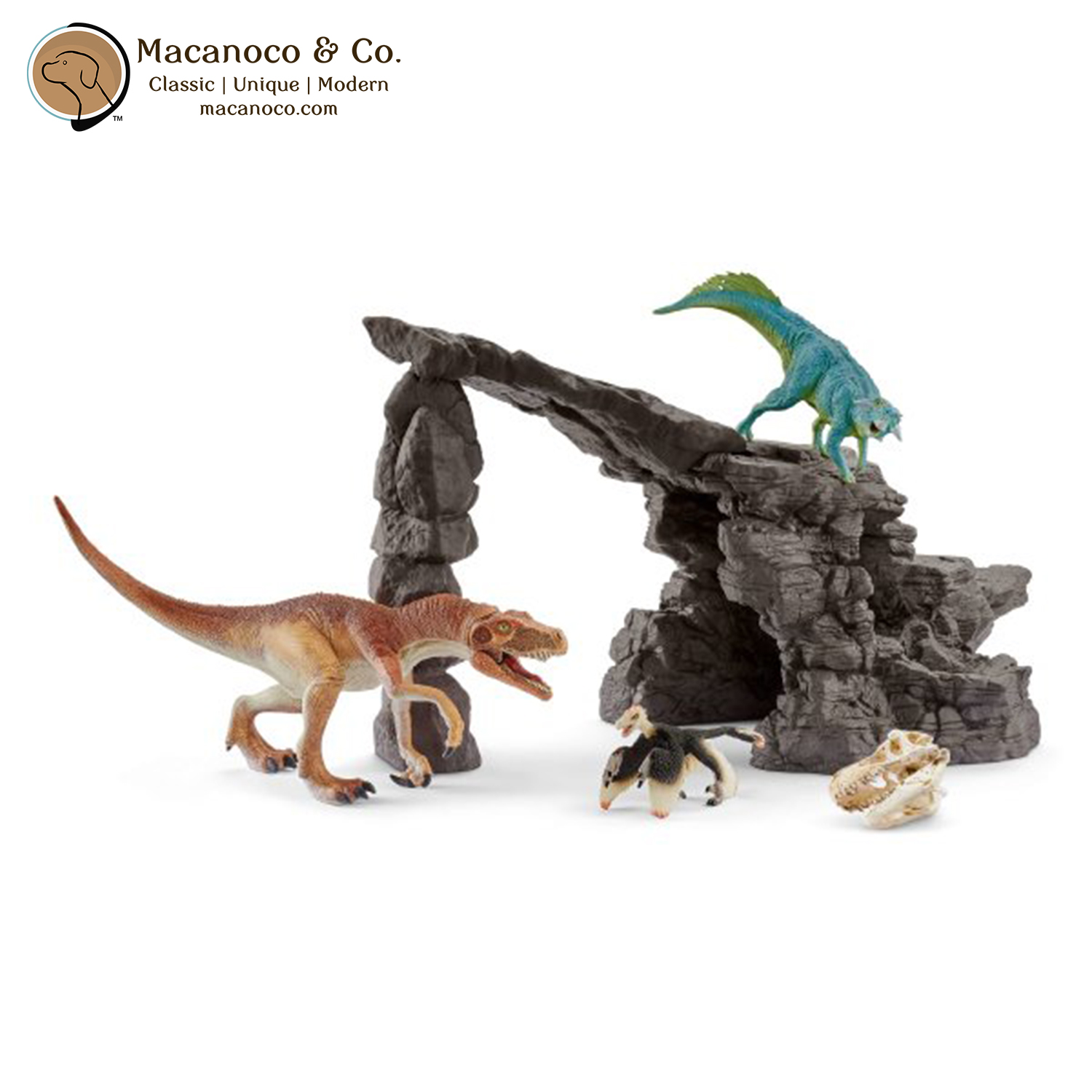 Schleich Dinosaur Set with Cave Toy Figurines - Macanoco and Co.