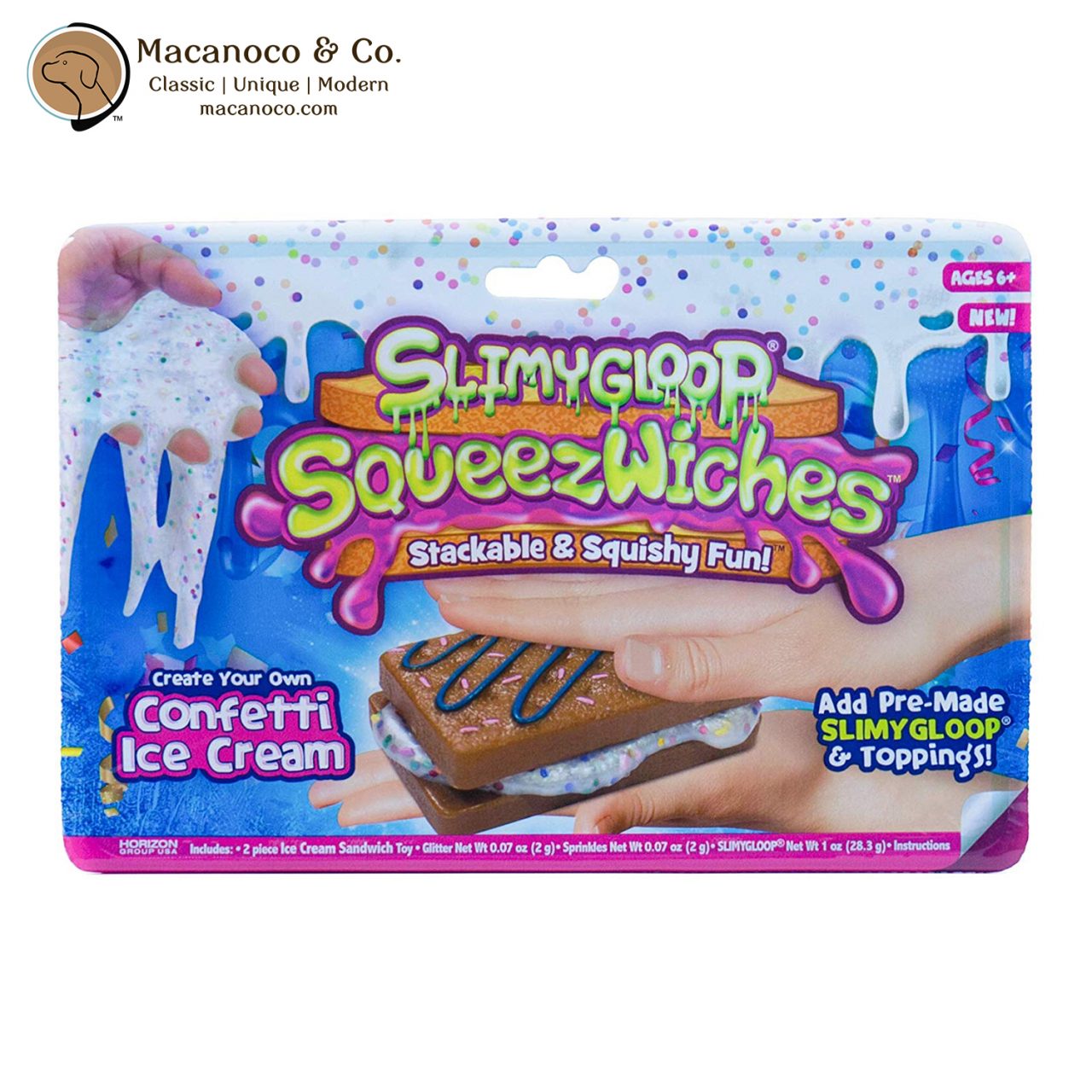 SlimyGloop Squeezwiches Slime Confetti Ice Cream Sandwich Toy ...