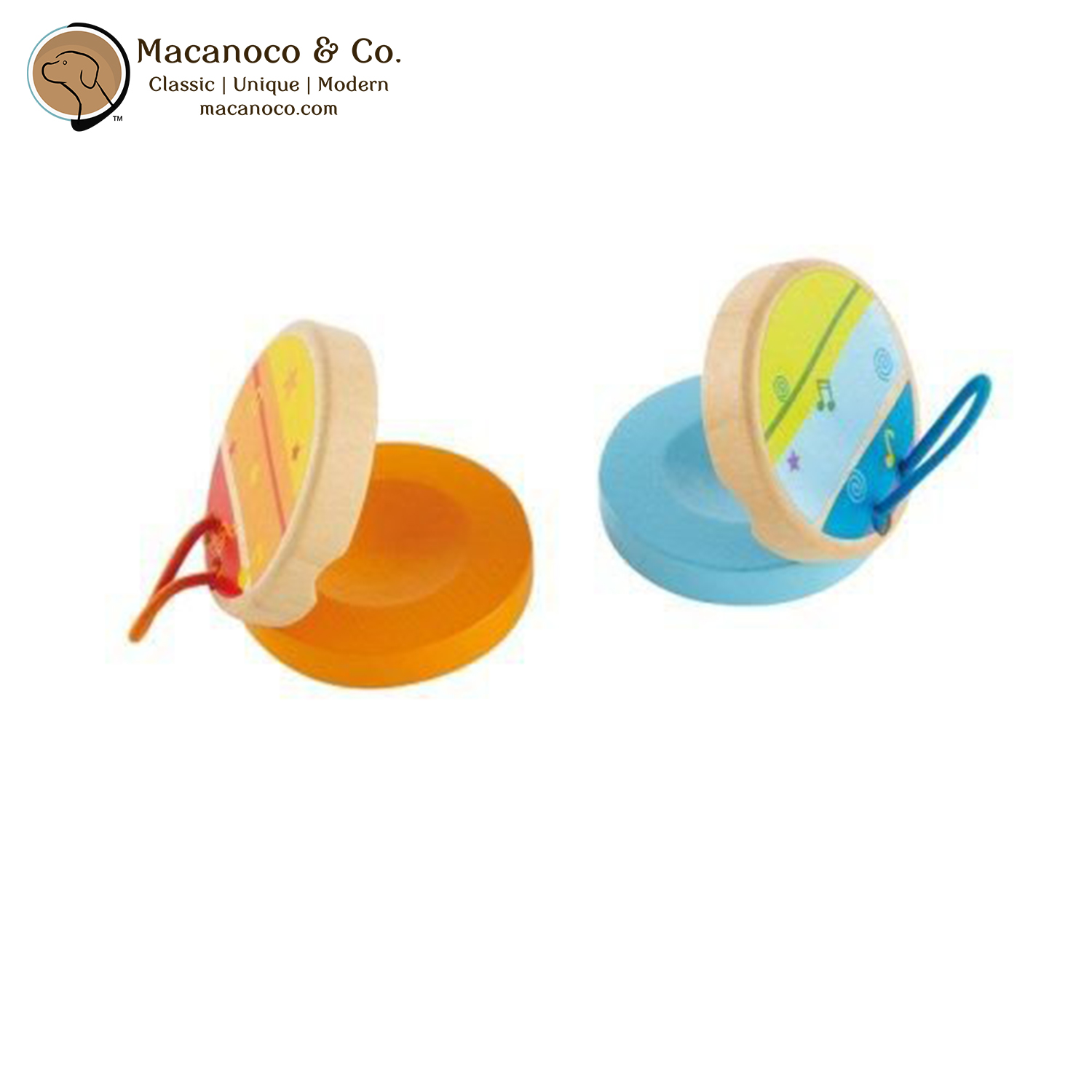 Hape Clickety-Clacik Clapper Orange Wooden Toy - Macanoco and Co.