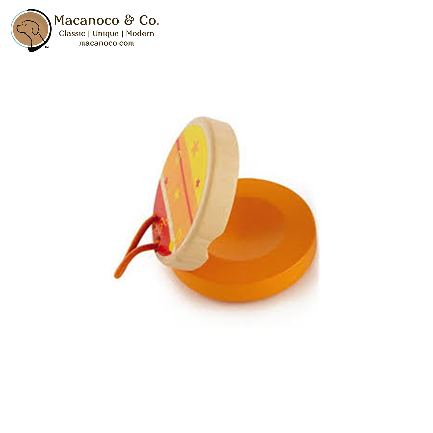 Hape Clickety-Clacik Clapper Orange Wooden Toy - Macanoco and Co.