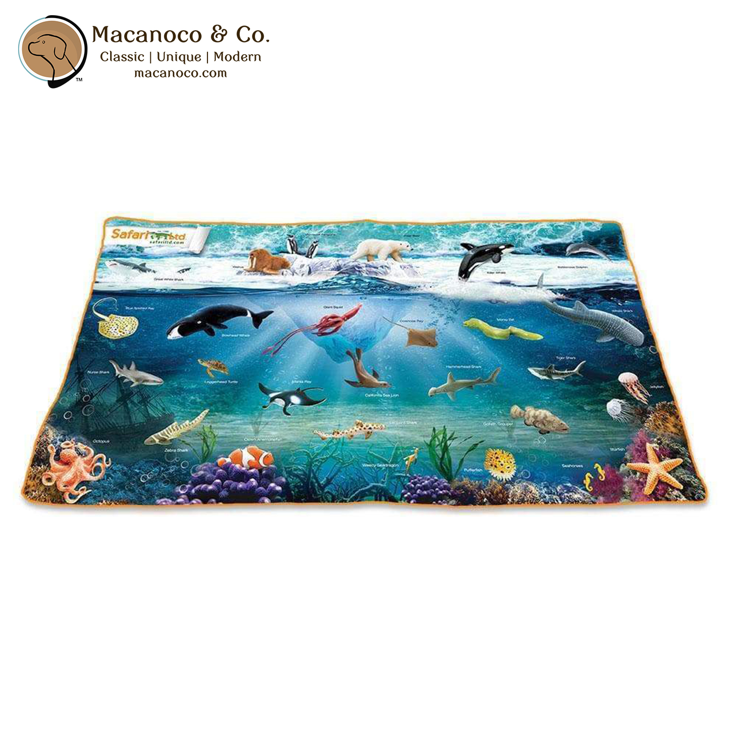 Safari Ltd. Ocean Playmat for Toy Figurines - Macanoco and Co.