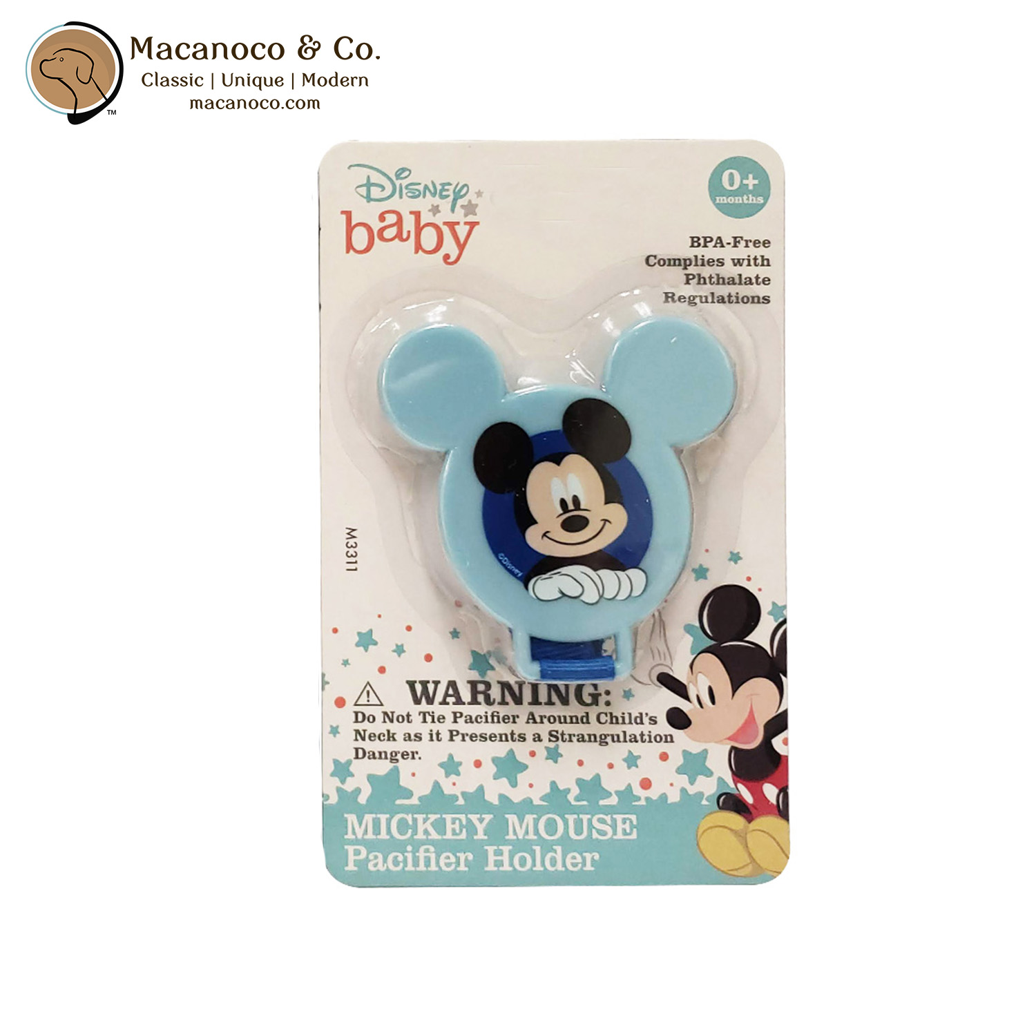 Disney Baby Mickey Mouse Pacifier Clip - Macanoco and Co.