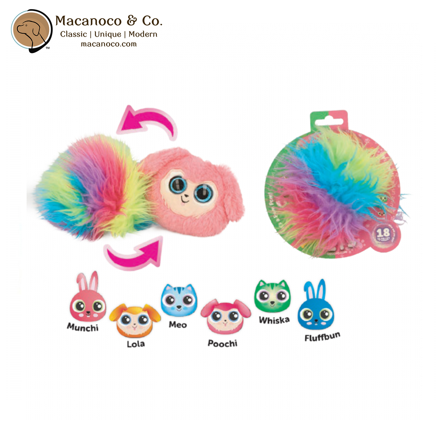 GoGoPo Peek-A-Pom Fantasy Plush Toy - Macanoco and Co.