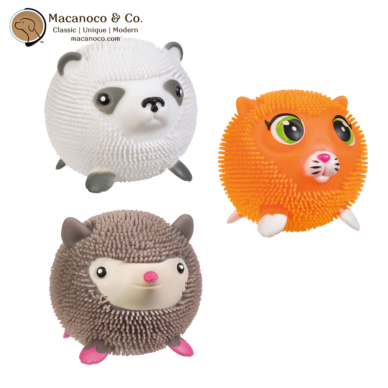 Toysmith Woo Animal Puffs Squeezy Toy - Macanoco and Co.