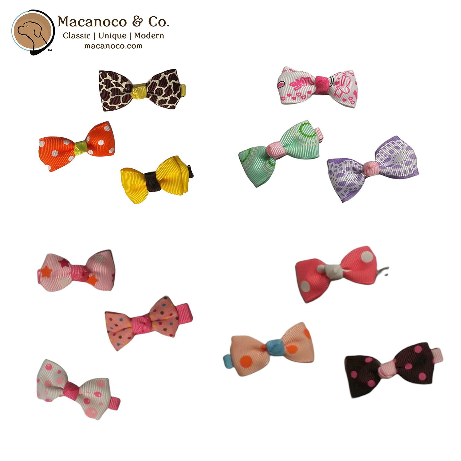 Macanoco and Co. M Ears and Bow Grosgrain Ponytail - Macanoco and Co.