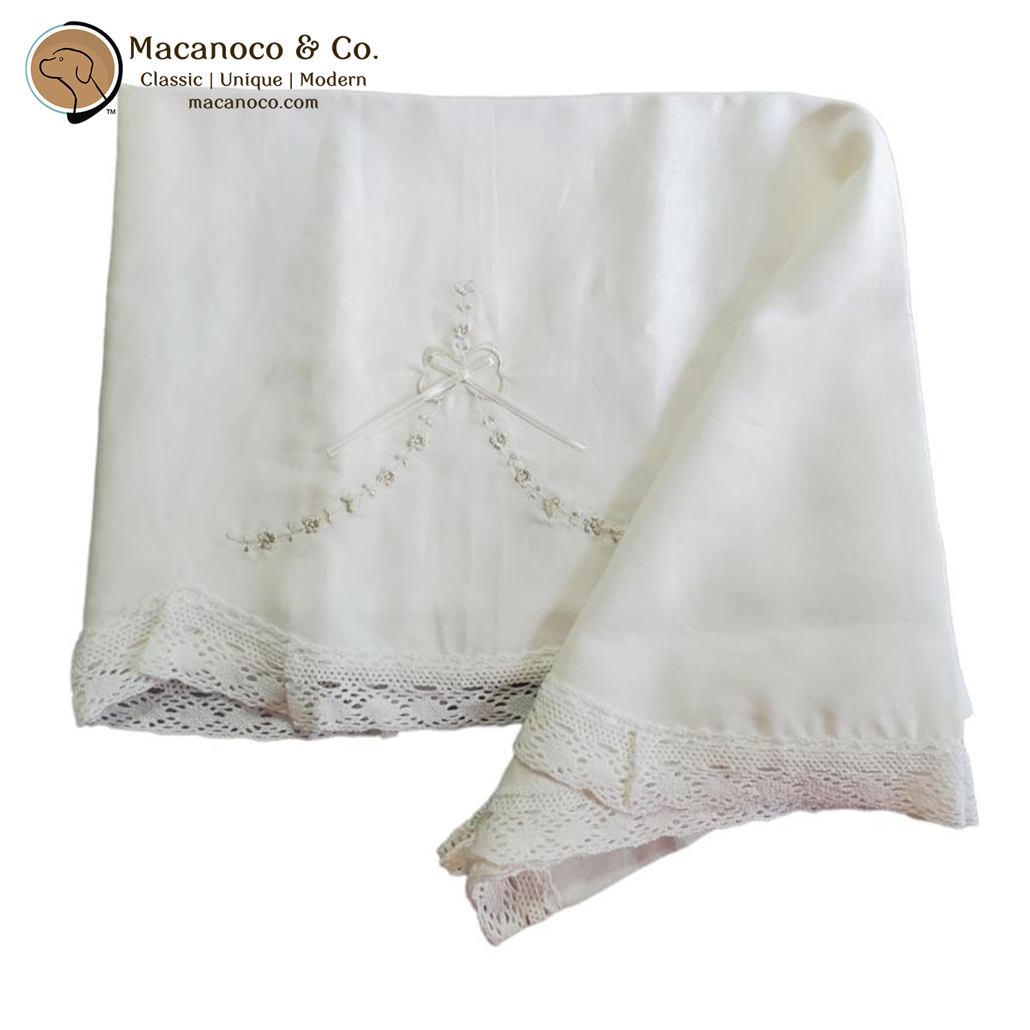 Macanoco and Co. Yeli Couture Blanket - Ecru - Macanoco and Co.