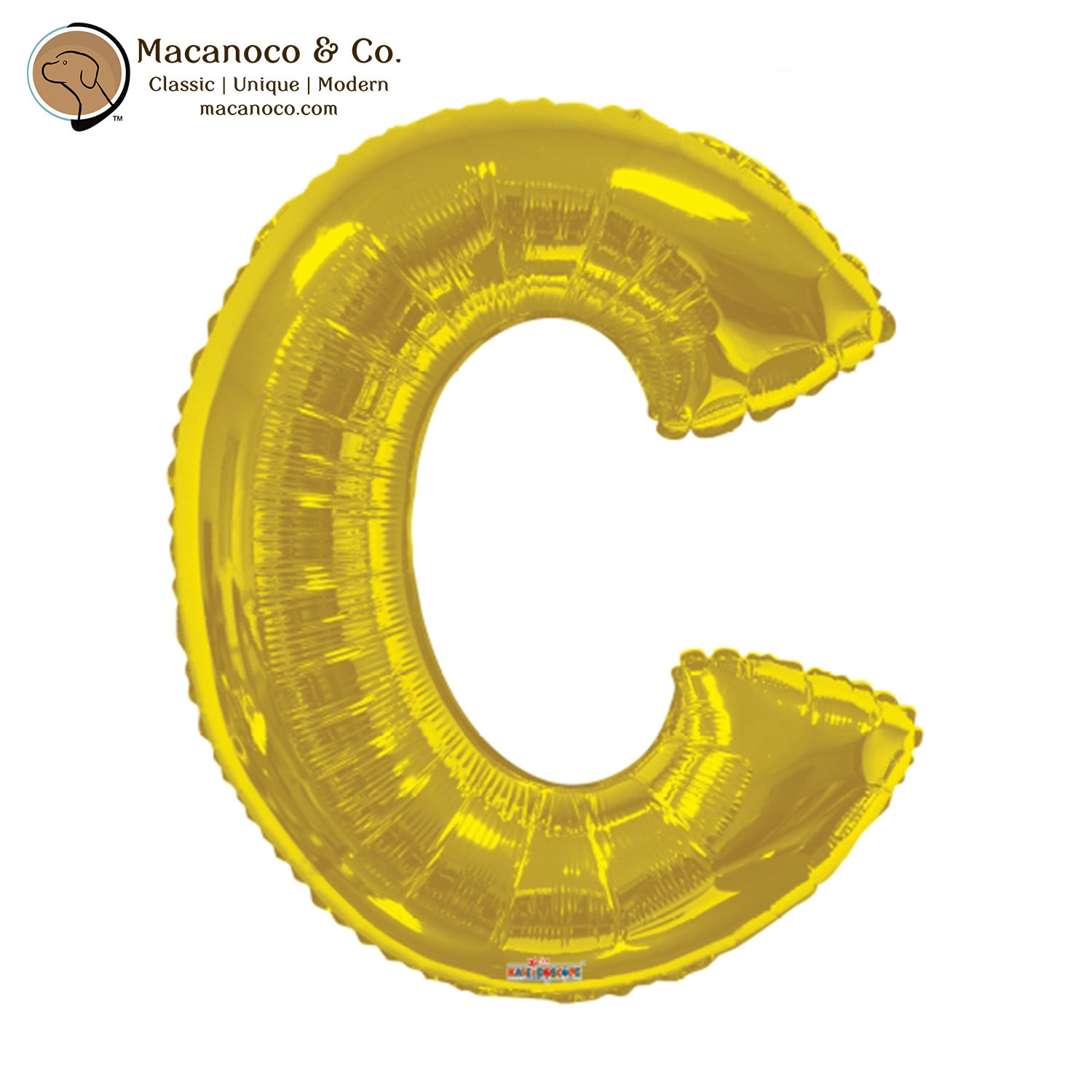 Kaleidoscope Gold Foil Letter C Balloon, 34-inches - Macanoco and Co.