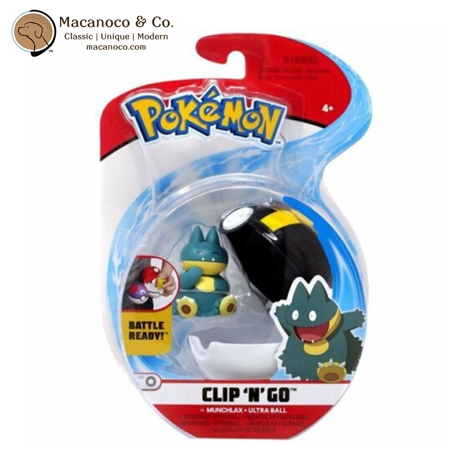 Pokemon Clip 'N' Go Munchlax & Ultra Ball Figure Set - Macanoco and Co.