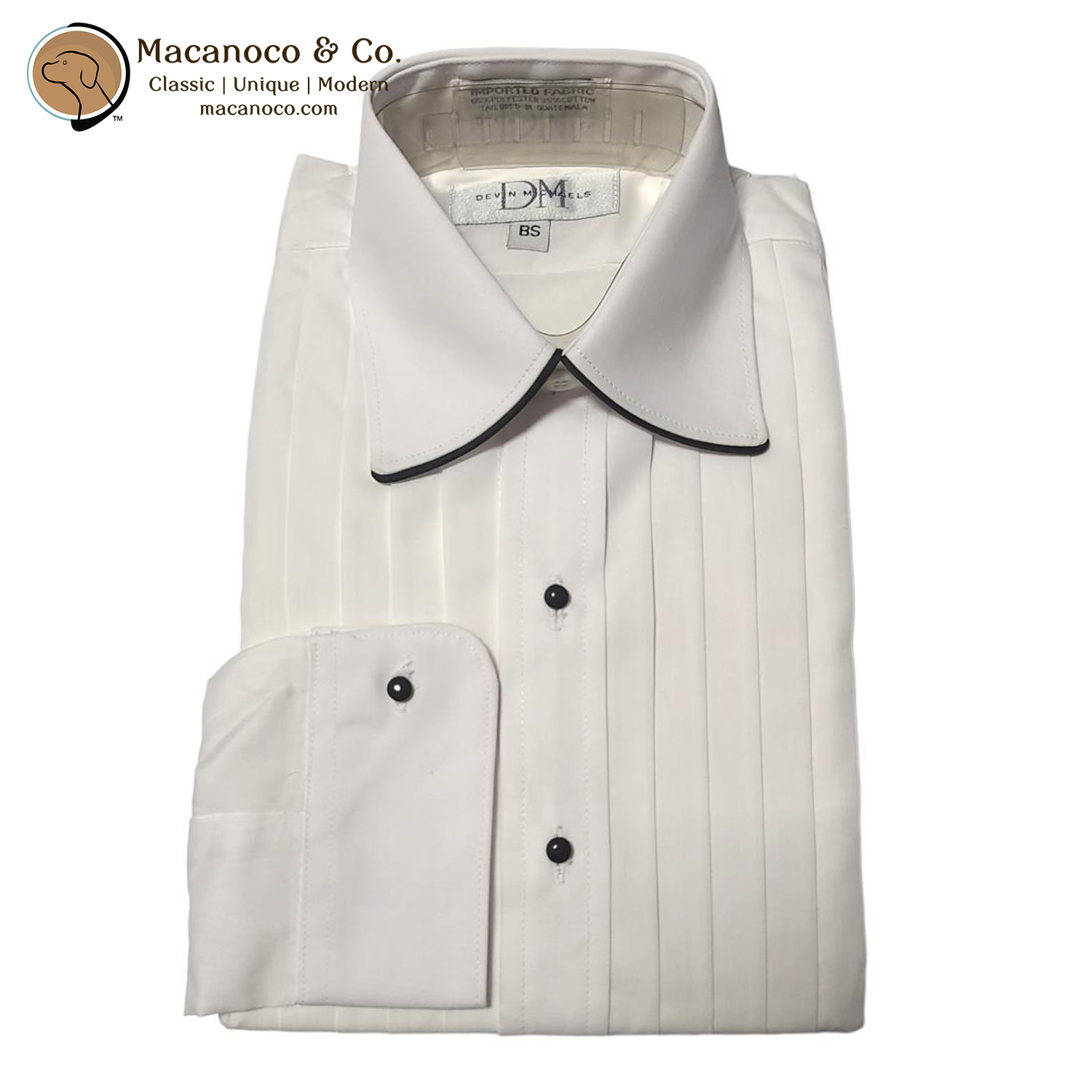 Devin Michaels Laydown French Cuff Tuxedo Shirt - Macanoco and Co.