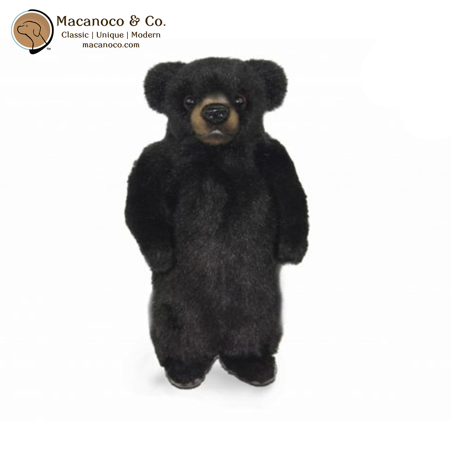 Hansa Black Bear Cub 6.7-inches Plush Toy - Macanoco and Co.