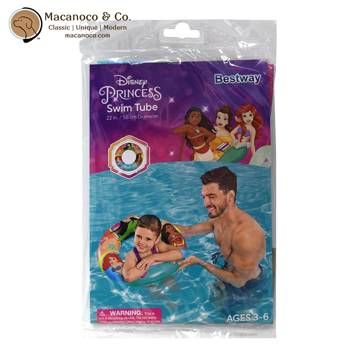 Disney Princess Moana, Belle, and Ariel Swim Tube Ring - Macanoco and Co.
