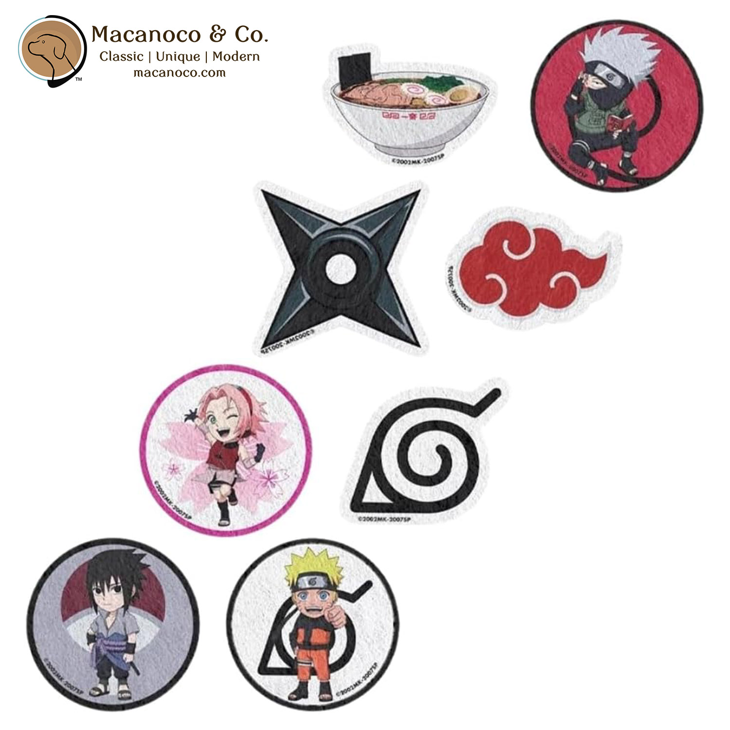 Naruto Shippuden 8-Pieces Iron-On Patches - Macanoco and Co.